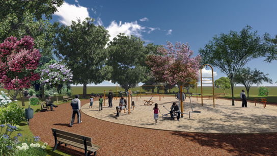 Renders. Presentación del proyecto de un parque infantil. | Domestika